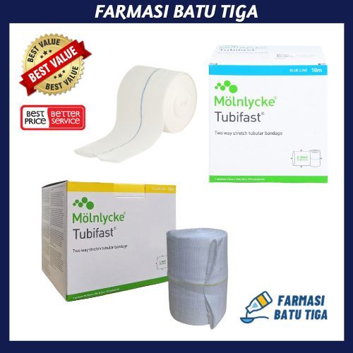 MOLNLYCKE TUBIFAST TWO WAY STRETCH TUBULAR BANDAGE 10M (BLUE LINE ...