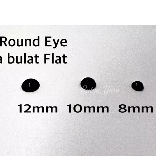 🍒RatnaYarn🍒 Round Eye with flat bottom/ Doll eyes / Mata Anak Patung ...
