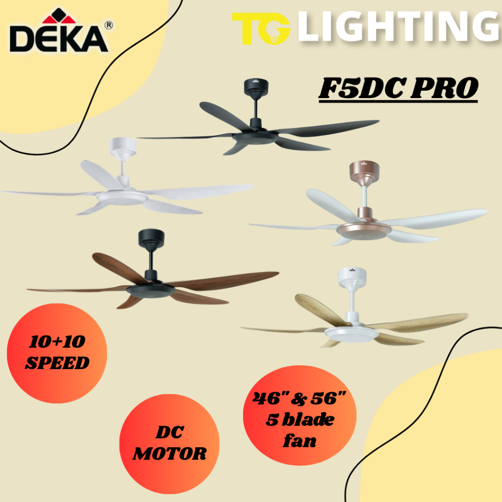 DEKA F5DC PRO 56" Baby Fan 46" 5 Blade DC Motor 14Speed Remote Control ...