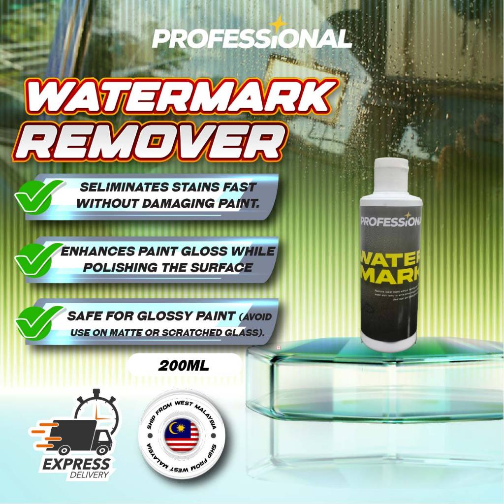 【PROFESSIONAL】Watermarks Remover 200ml | For Car Windows & Glass ...