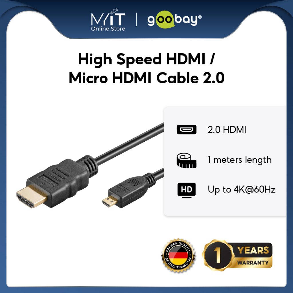 Goobay High Speed Micro HDMI Cable (1M) | Shopee Malaysia