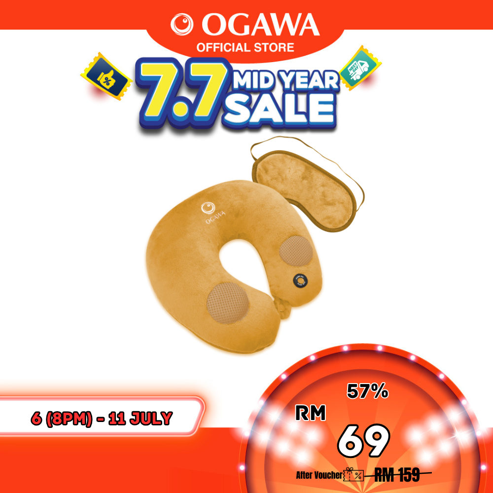 OGAWA Tinkle-X Music Vibration Massage Pillow and Sleep Eye Masks ...