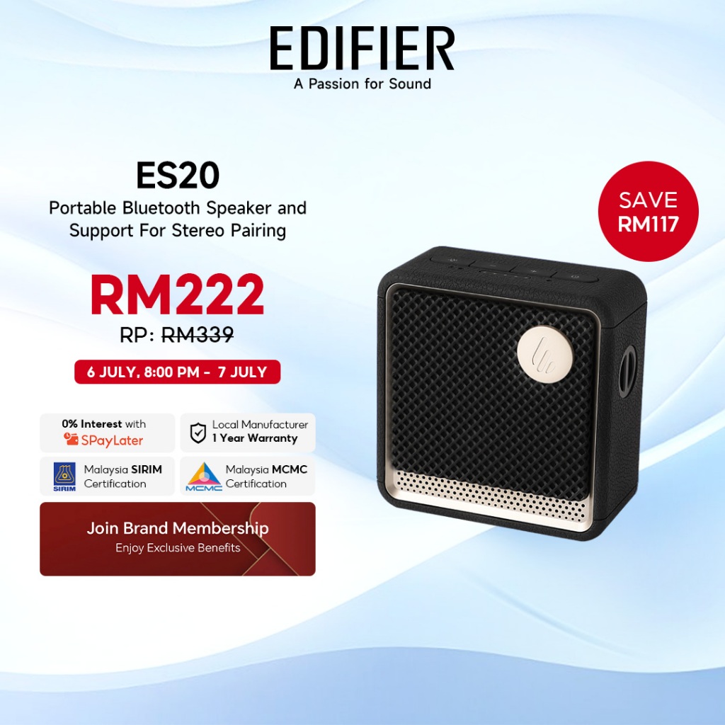 Edifier ES20 RGB Light Wireless Portable Bluetooth Speaker with ConneX ...