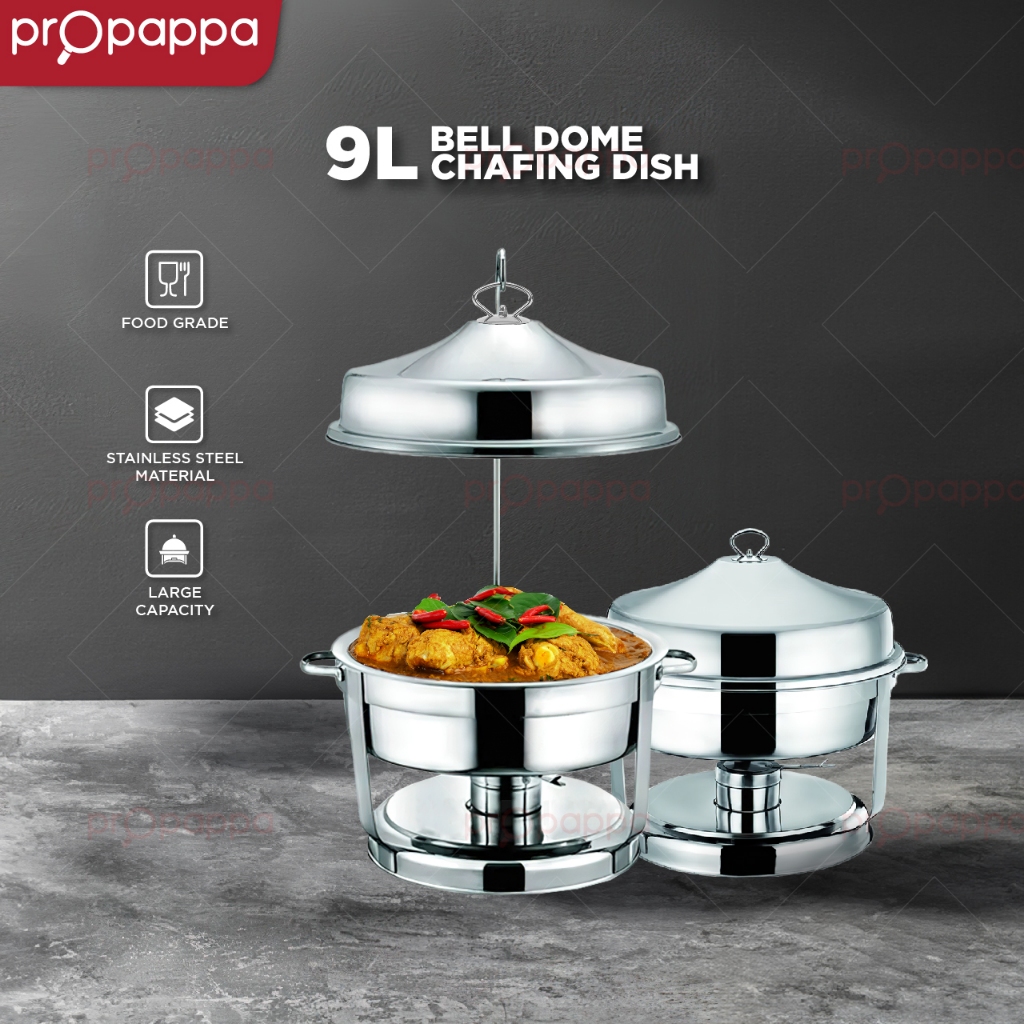 Propappa - 9L Stainless Steel Bell Dome Chafing Dish | Set Hidangan ...