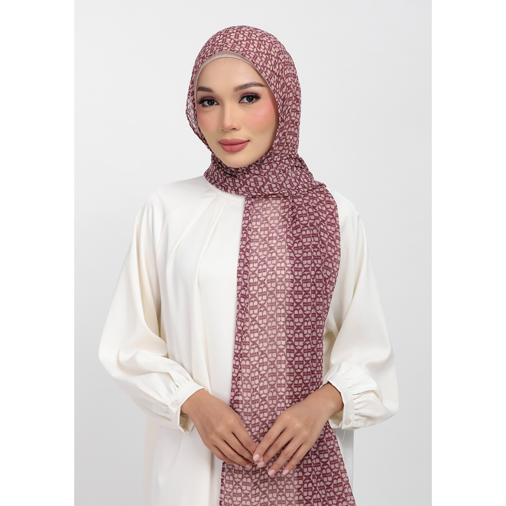 BOKITTA Maison B Burgundy - Tekstur Sifon Bercorak | Shopee Malaysia