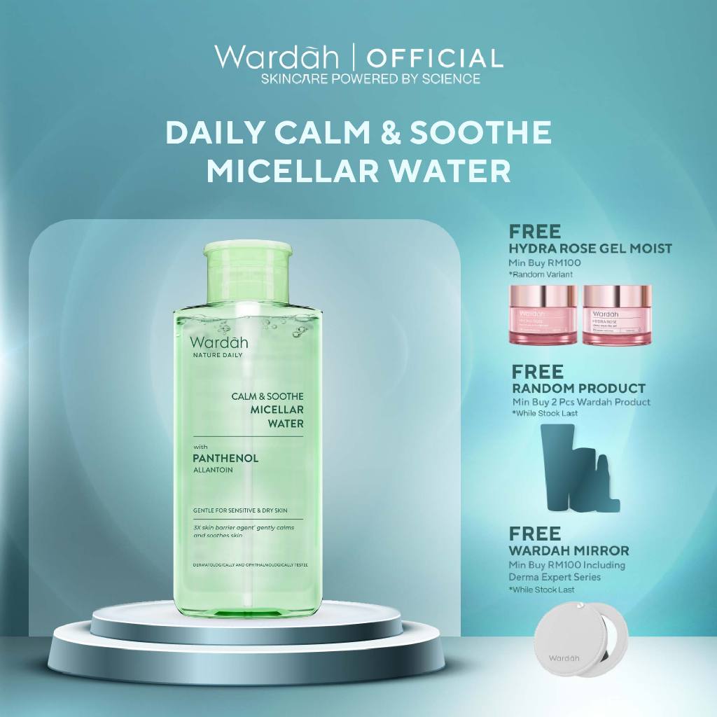 NEW! Wardah Nature Daily Calm & Soothe Micellar Water 400ml - Removes ...
