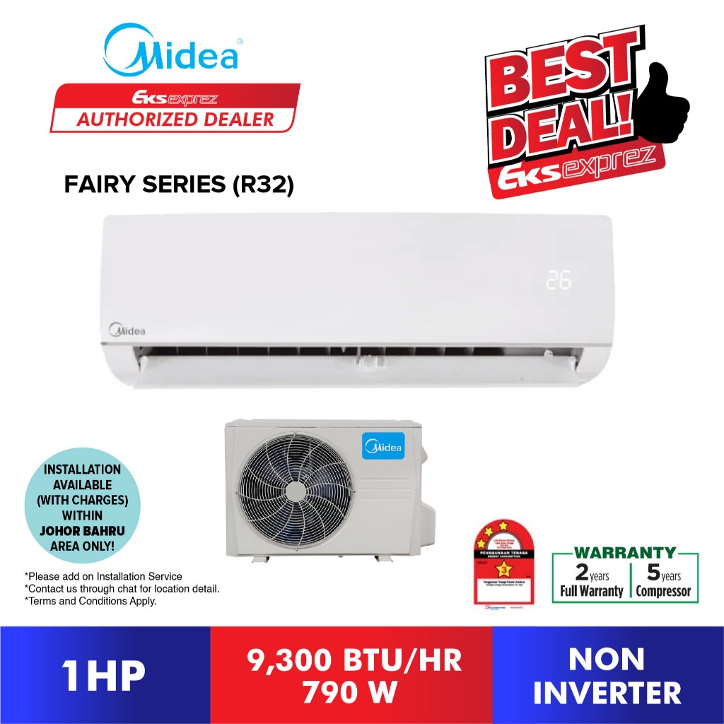 Midea (1HP/1.5HP/2HP/2.5HP) MSMF / MSFAAU / MSGP / MSEPB [Inverter ...