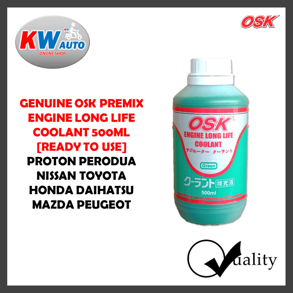 Genuine OSK Premix Engine Radiator Long Life Coolant Anti-Freeze 500mL Green Campuran Proton ...