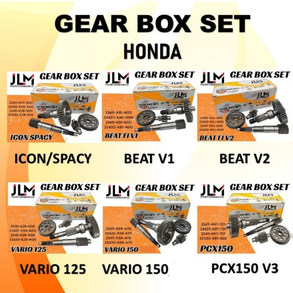 JLM GEAR BOX ENGINE GEAR TRANMISSION ICON SPACY BEAT V1 V2 VARIO 125 ...