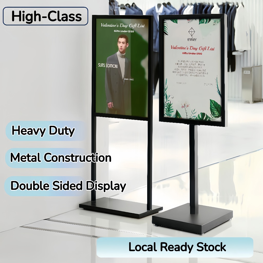 Heavy Duty Poster Display Stand Mall Restaurant Metal Signage Stand ...