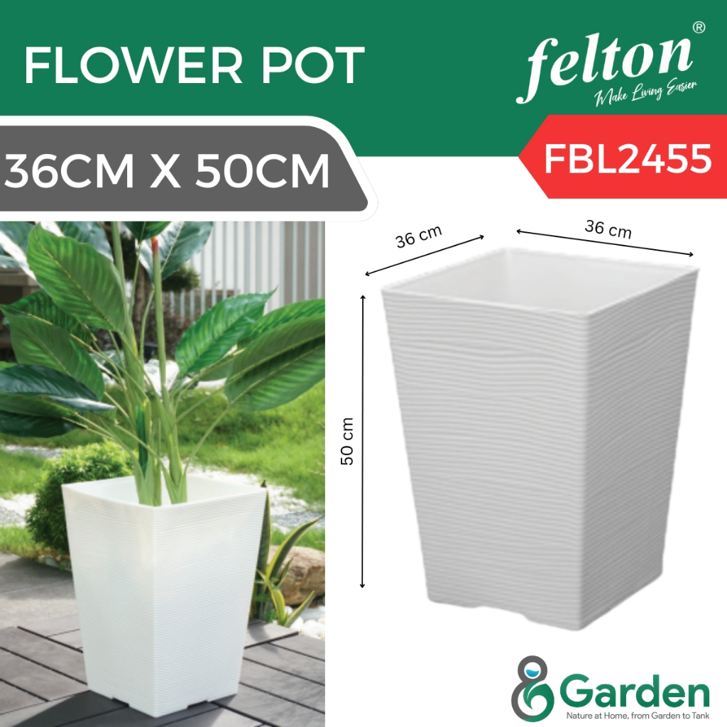 Felton Square Pot FBL 2453/2454/2455 Pasu Bunga Plastik | Modern Plant ...
