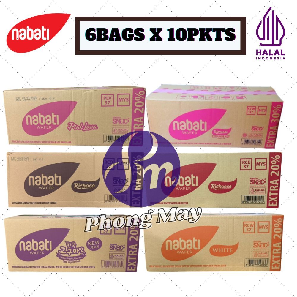 NABATI WAFER [6BAG/CTN] CHEESE/ CHOCOLATE/ MILK/ STRAWBERRY/ GOGUMA ...