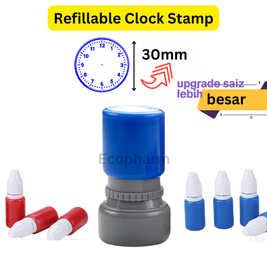 Clock Stamp Time Learning Kit Refillable Stamp for kids Kindergarten ...