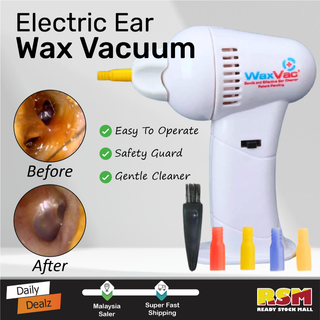 WaxVac Earwax Vacuum Cleaner Gentle Cordless Electric Ear Cleaner ...