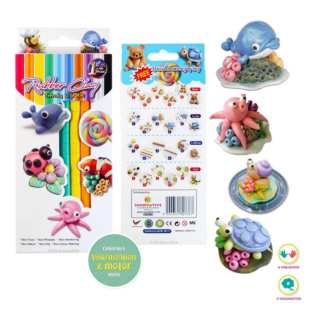 KS Rubber Clay - 10 Colours Pack | Shopee Malaysia