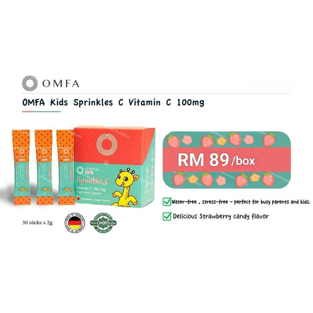 OMFA Kids Sprinkles C Vitamin C 100 mg | Strawberry Candy Flavour ...