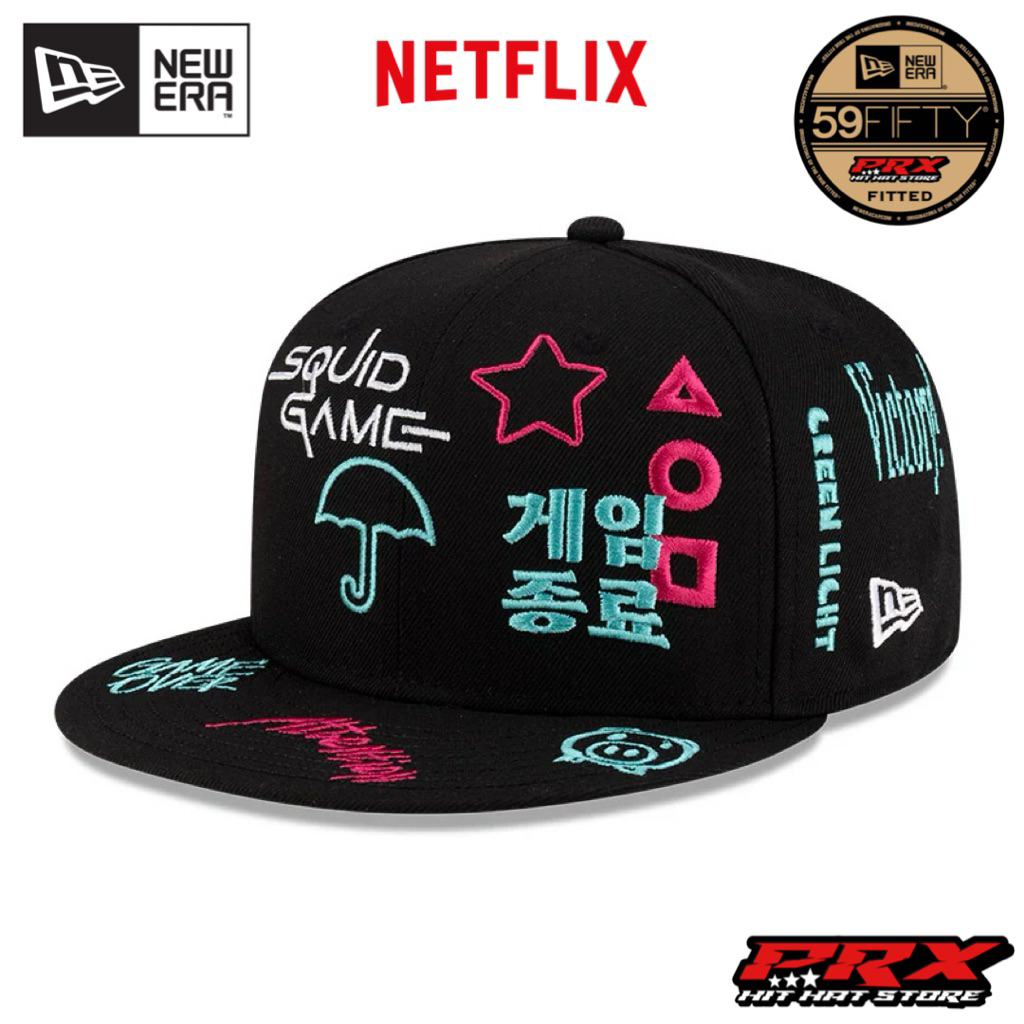 NEW ERA 59FIFTY FITTED NETFLIX SQUID GAME SCRIBBLE BLACK CAP | Shopee Malaysia