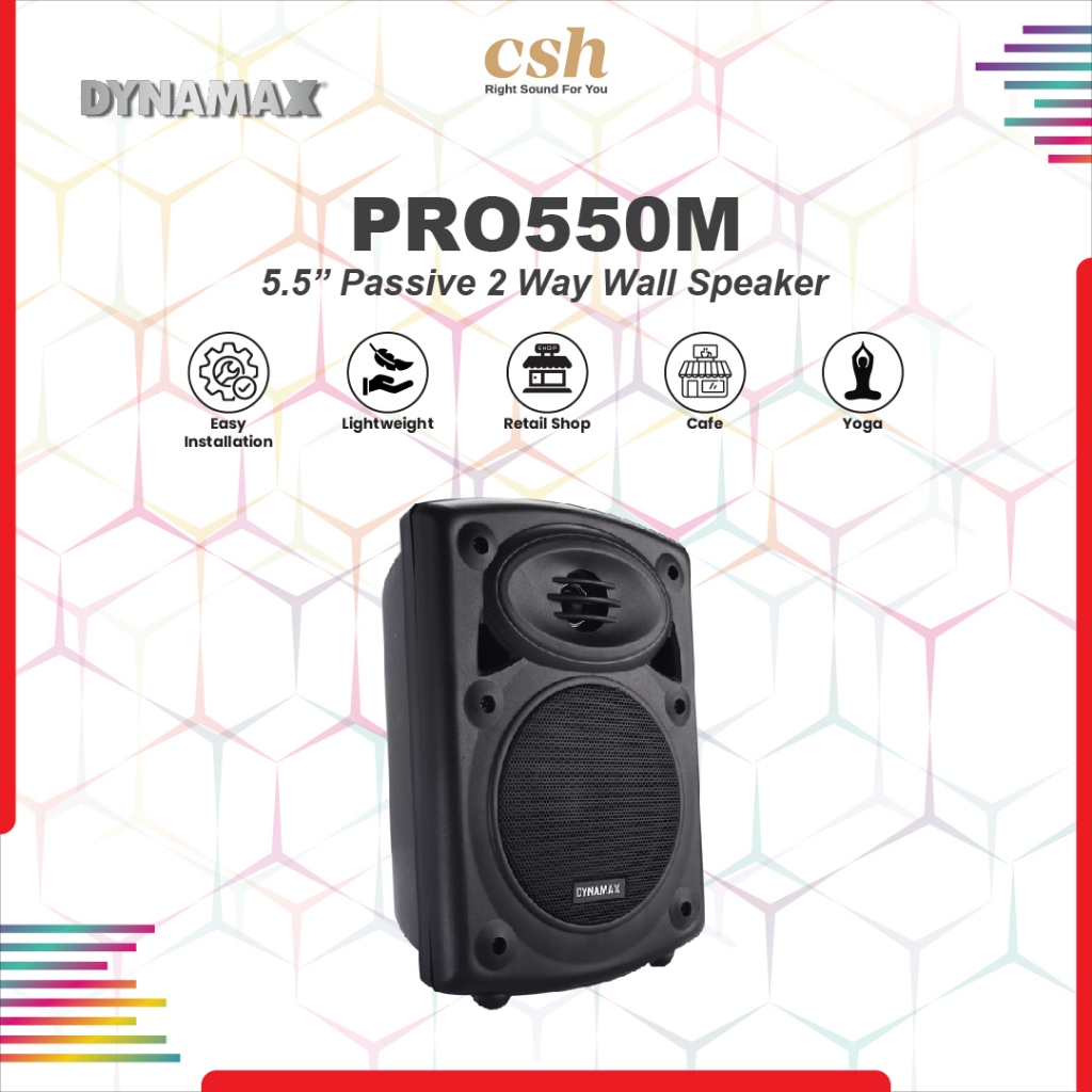 DYNAMAX PRO550M 5W/15W/30W 2-Way 5 1/2 Inch Box Speaker / Wall Speaker ...