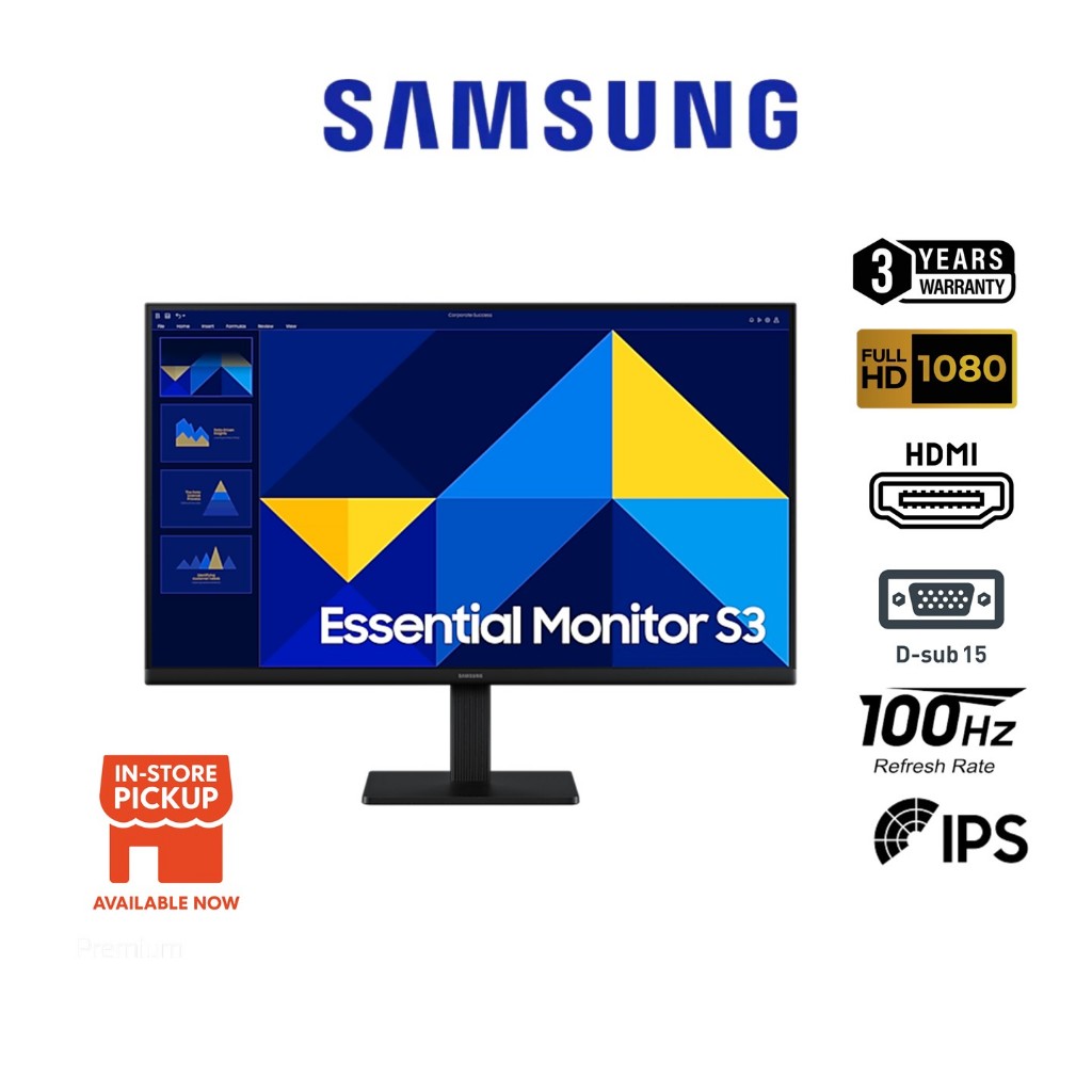 Samsung Monitor 24" / 27" S3 S30GD IPS FHD /100HZ REFRESH RATE/ Eye ...