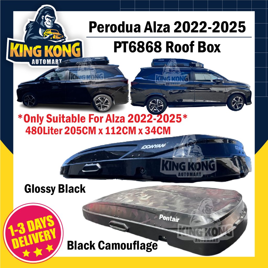 PONYAN PT6868 Perodua Alza 2022 2023 2024 2025 Glossy Roof box With ...