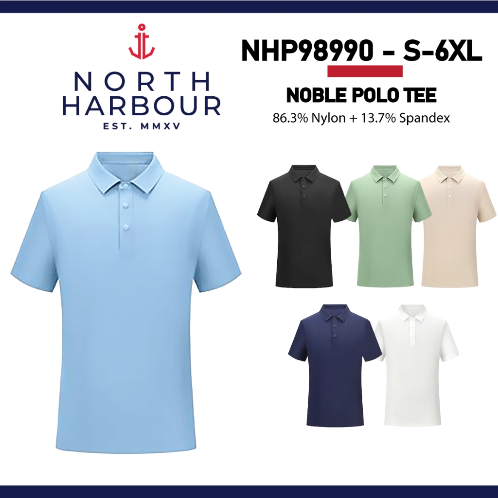 North Harbour Noble Plain Polo Tee Baju Berkolar Collar Shirt Baju ...