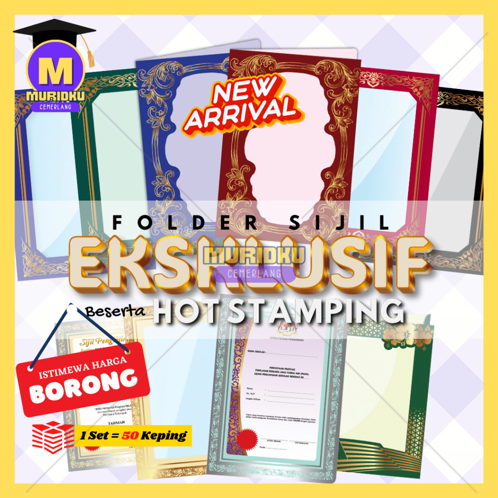 [HARGA BORONG] 1 SET- 50PCS FOLDER SIJIL EKSKLUSIF TERMASUK PVC PLASTIK ...