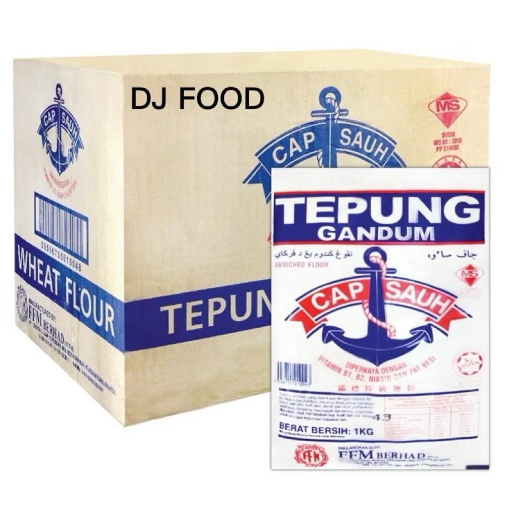 (Carton) Tepung Gandum CAP SAUH (10’s x 1kg) | Shopee Malaysia