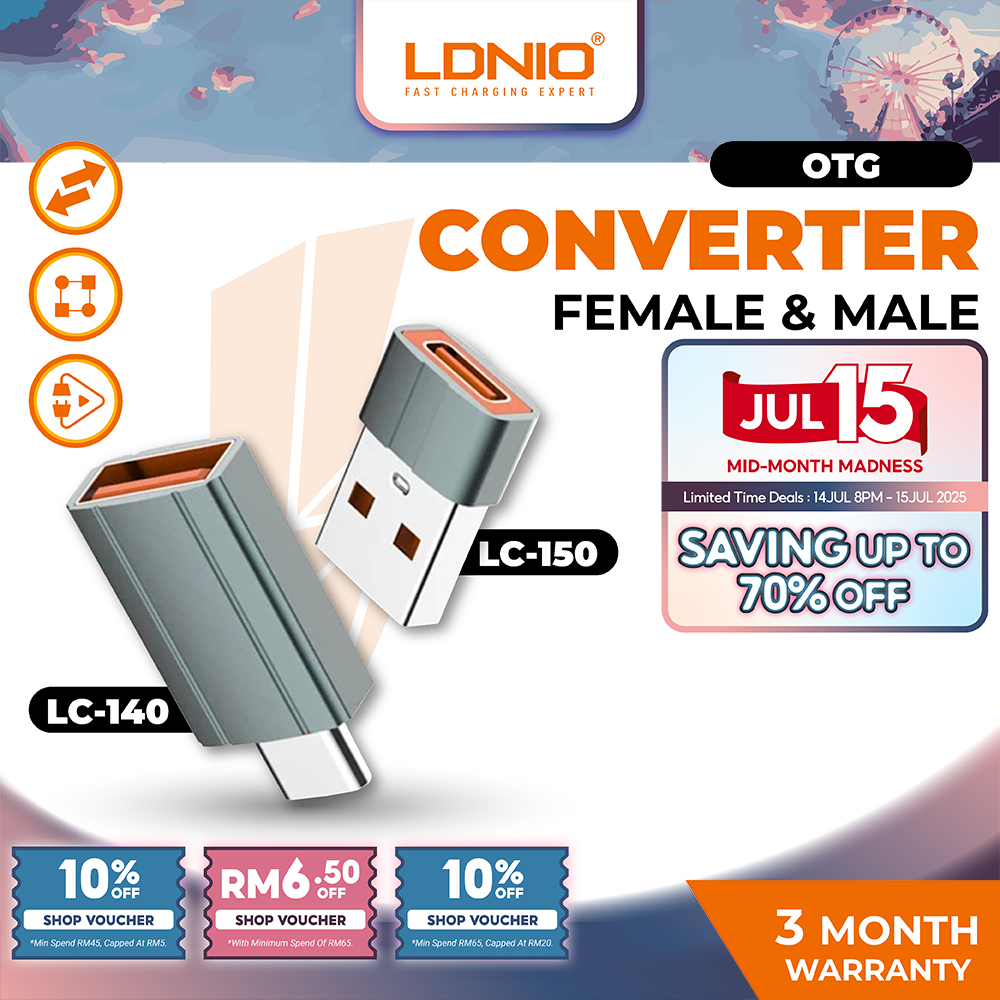 LDNIO LC140 / LC150 Type-C to to USB 2.0 OTG Adapter converter Fast ...