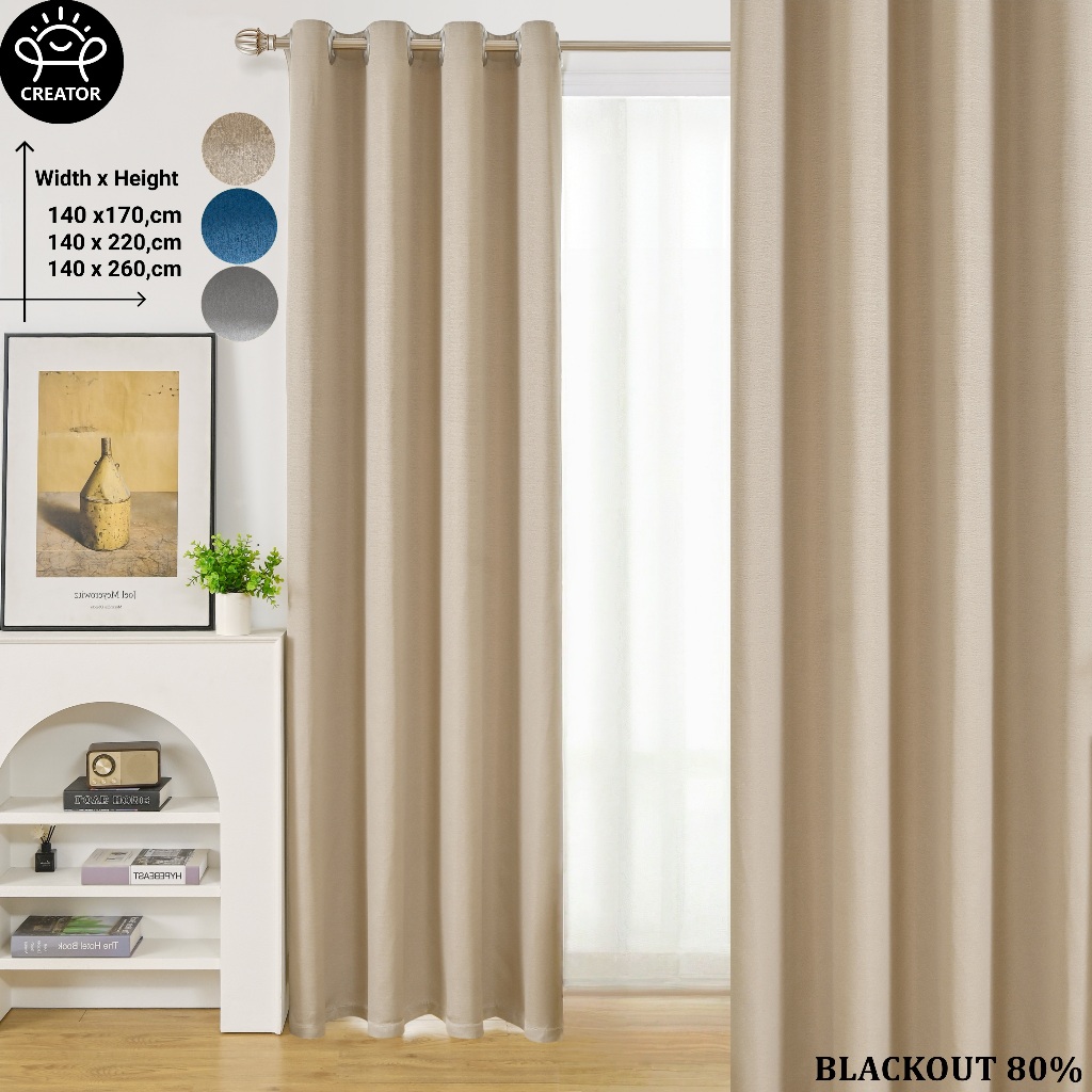 CREATOR 90-95% Langsir Sliding Door Langsir Blackout 260cm labuh ...