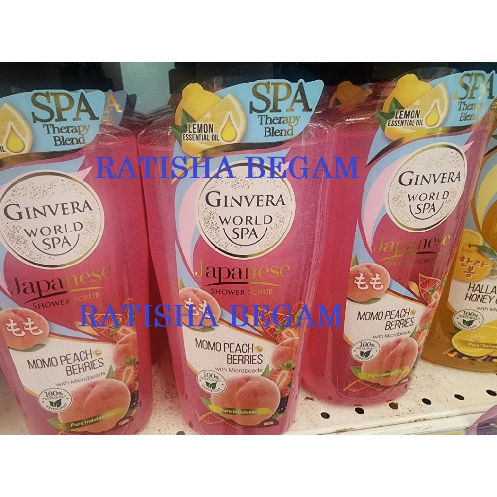 Ginvera World Spa Japanese Shower Scrub Momo Peach & Berries with ...