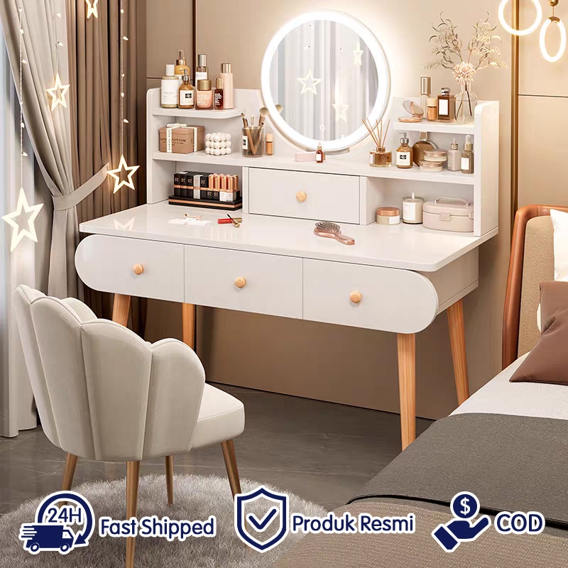 Meja Solek dengan Cermin Meja Solek Laci Meja Berpakaian Meja Kosmetik ...