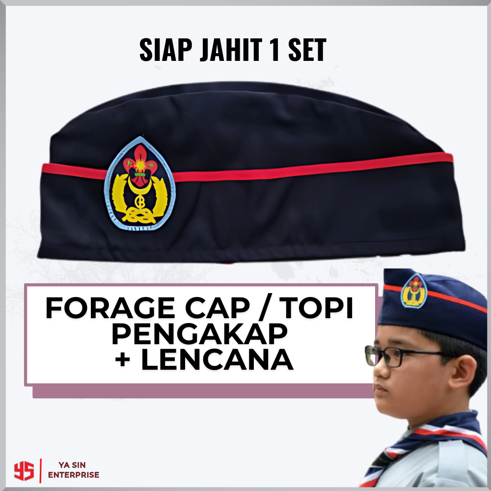 Topi Pengakap siap jahit/ Forage Cap Pengakap (dengan Lencana Topi ...