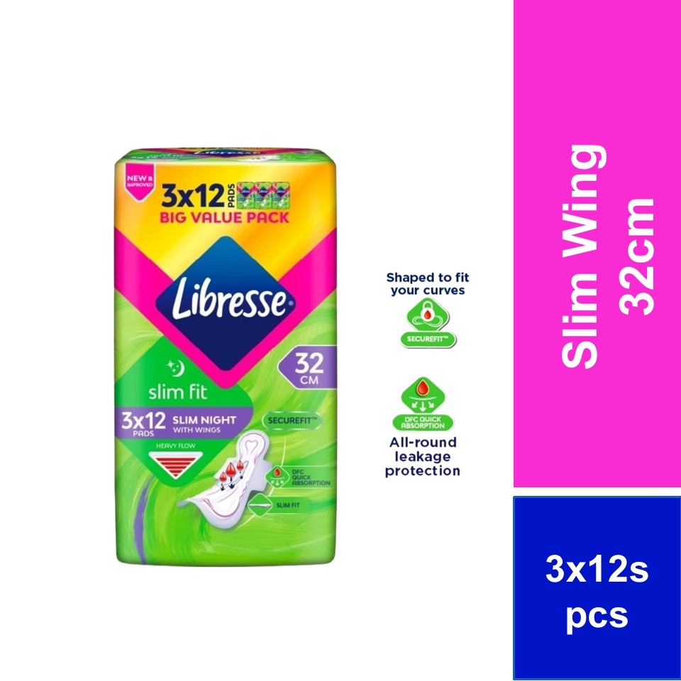 [Bundle of 3] Libresse Slim Wing 32cm 12s | Shopee Malaysia