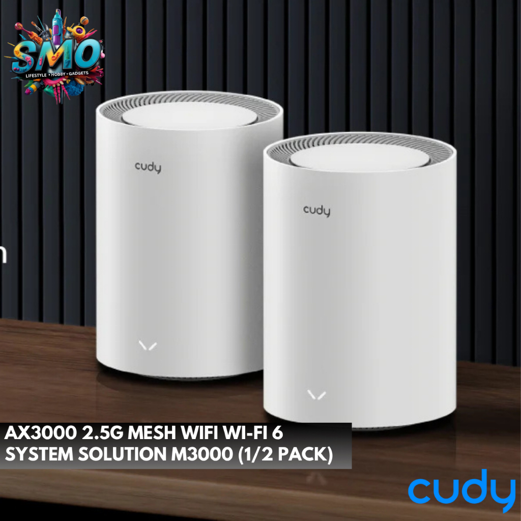 Cudy AX3000 2.5G Mesh WiFi Wi-Fi 6 System Solution M3000 (1/2 Pack ...
