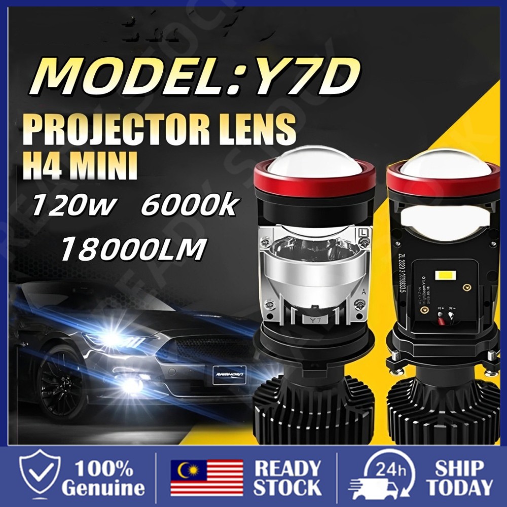 【2PCS/SET】 Y7D Canbus H4 LED Projector Mini Lens Auto H4 LED Headlight ...