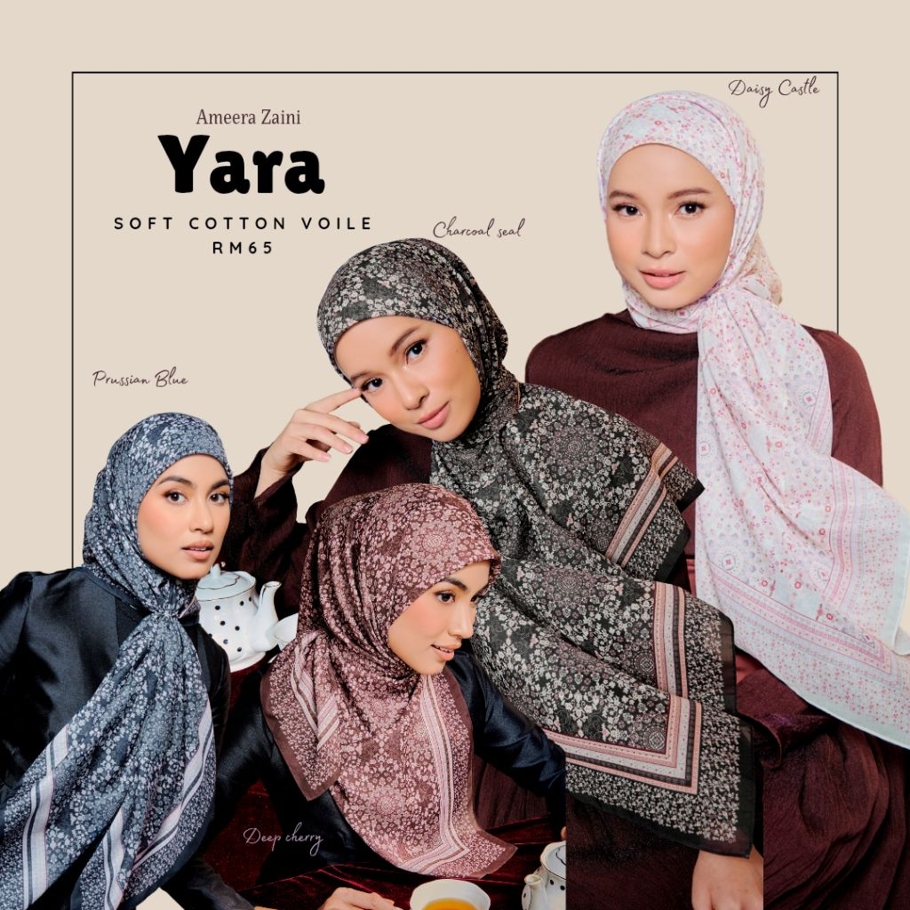 AZ Yara tudung bawal cotton voile by Ameera Zaini | Shopee Malaysia