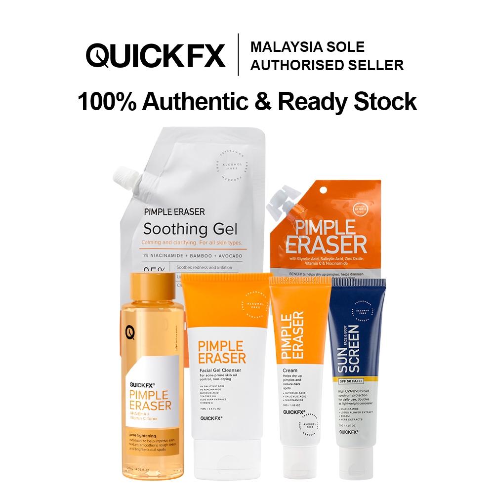QuickFX Pimple Eraser Cream / Pore Tightening Toner / Facial Cleanser ...