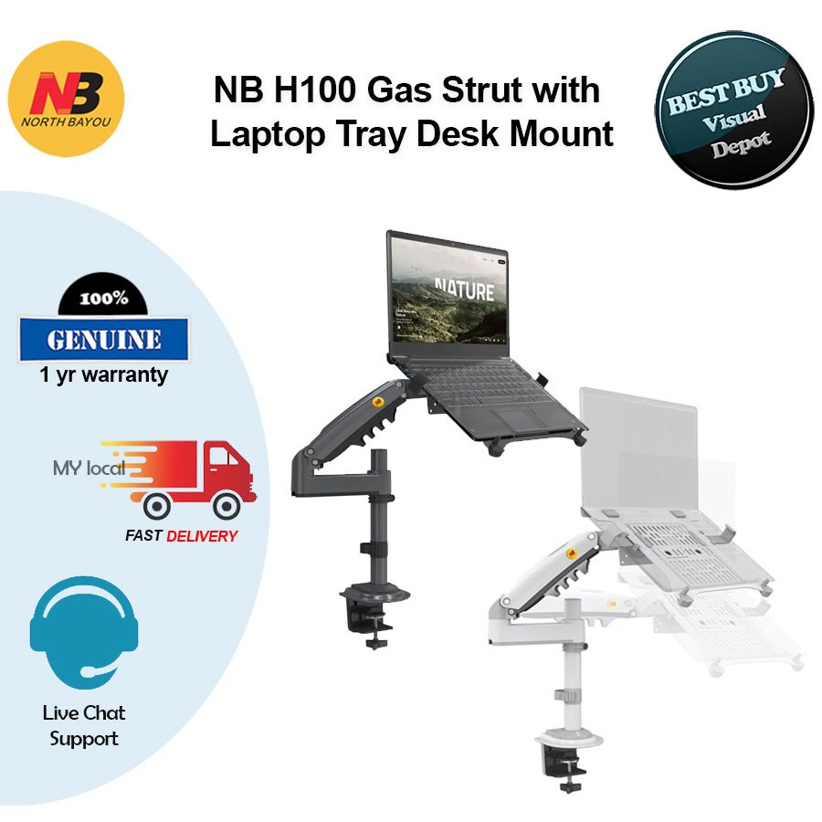 NB H100 Gas Strut Laptop Desk Arm Holder with Laptop Tray | Shopee Malaysia