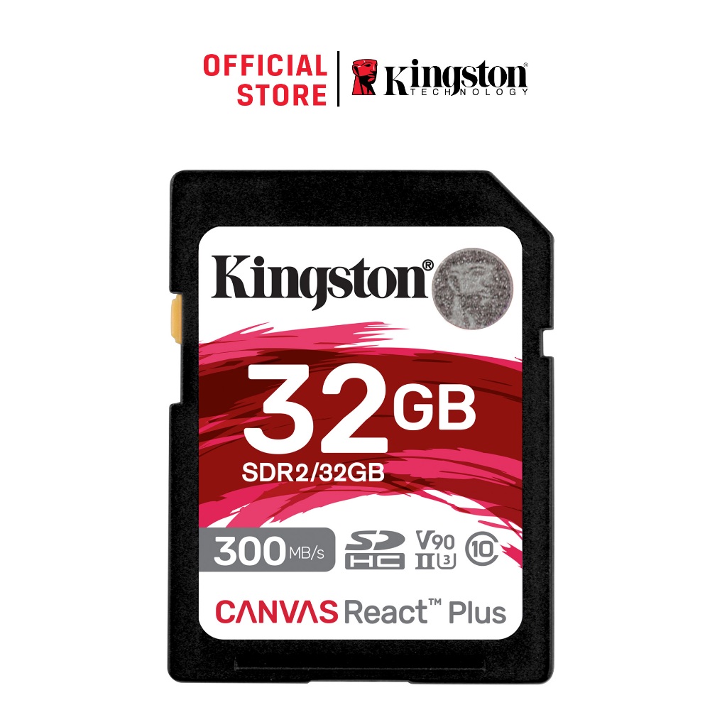 Kingston Canvas React Plus SD Memory Card 300MB/s Class 10 UHS-II Card SDR2 Memory Card (32GB ...