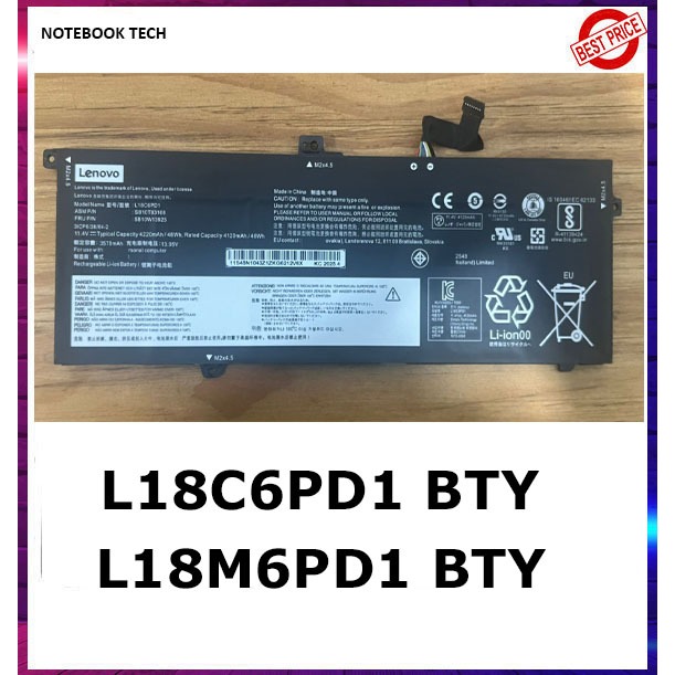 LAPTOP LENOVO THINKPAD X13 X390 GEN 1 BATTERY L18C6PD1 L18M6PD1 ...