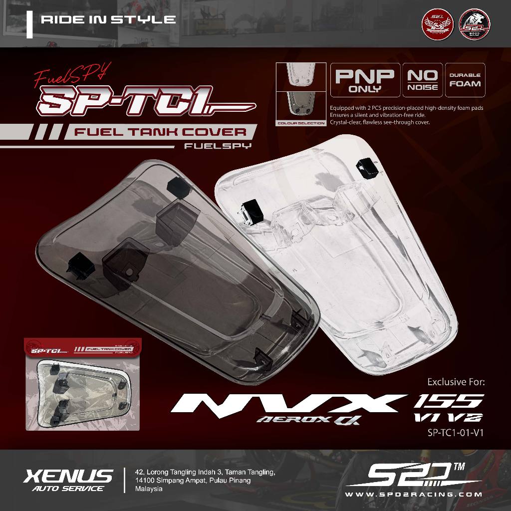 Fuel Tank Cover SPD S2D NVX NMAX 155 V2 AEROX Tinted With Foam PNP ...