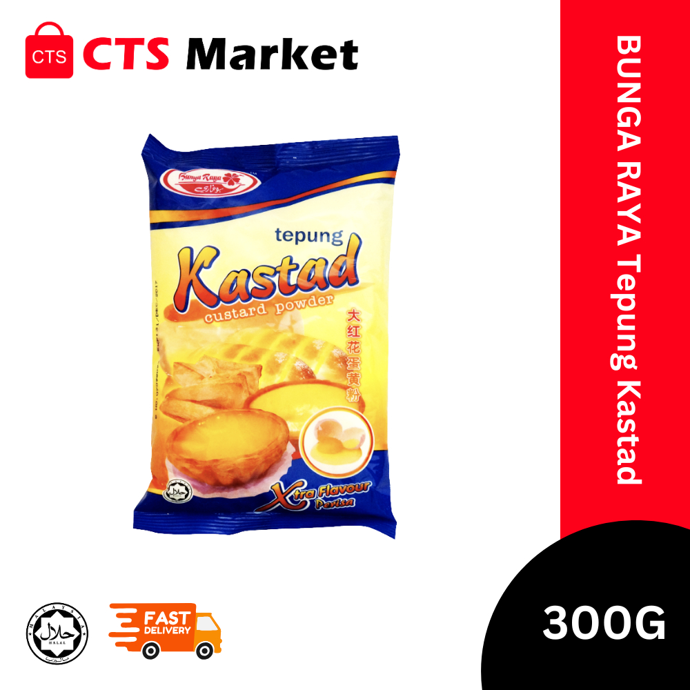 BUNGA RAYA Tepung Kastad 300g /BUNGA RAYA KUS Custard Powder 300g ...