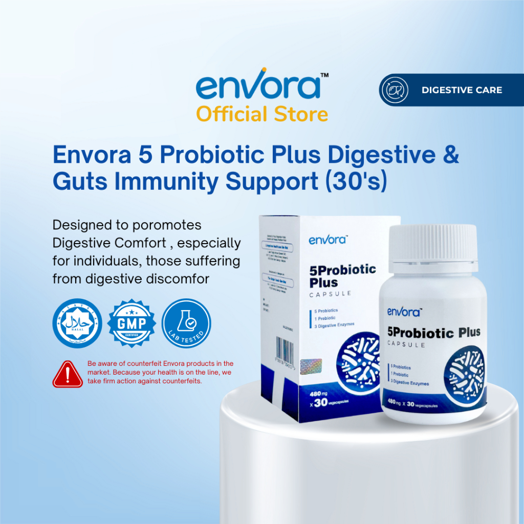 Envora 5 Probiotic Plus Digestive & Guts Immunity Support (30's ...