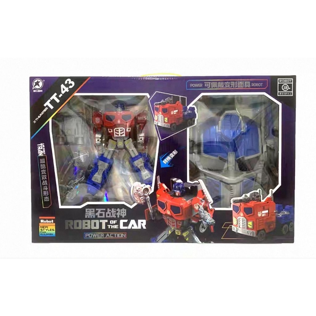 3year+ Children Transforming Robot Car Optimus Black Stone God of War ...