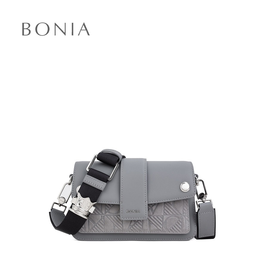 Bonia Medium Grey Stallone Argilla Small Crossbody Bag | Beg Silang Badan | Shopee Malaysia