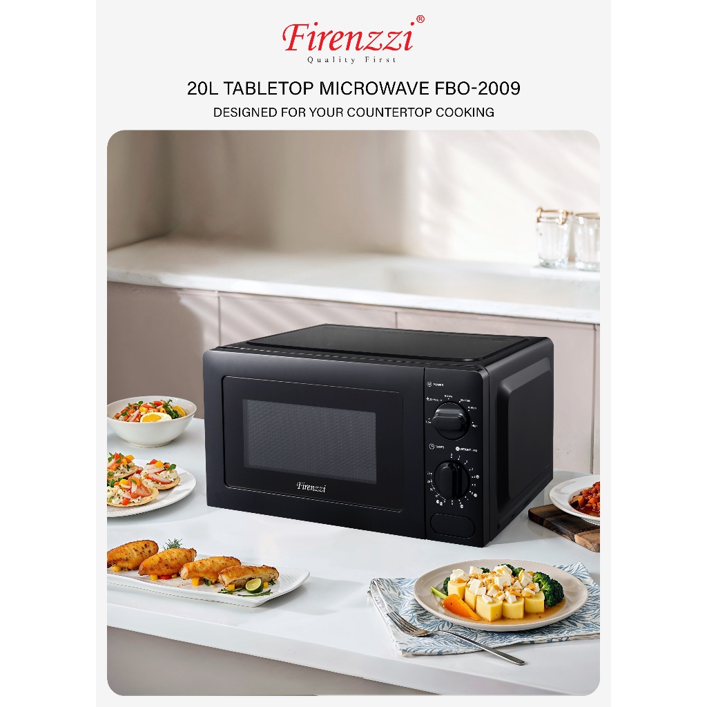 Firenzzi Tabletop 6 Power Level Microwave With Defrost Function (20L) FBO-2009 | Shopee Malaysia
