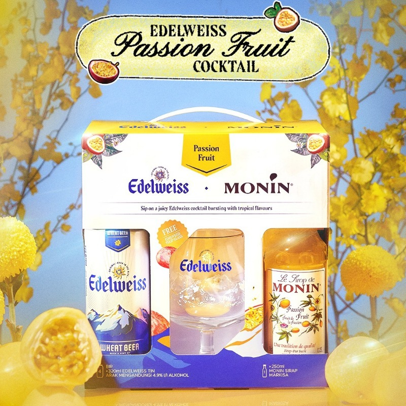 Edelweiss Alps Wheat Beer Can 4.9% Alcohol 4-Can Pack x 320ml x Monin ...