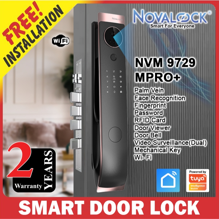 Novalock NVM 9729 MPRO+ Smart Lock (Palm Vein, Face Recognition ...