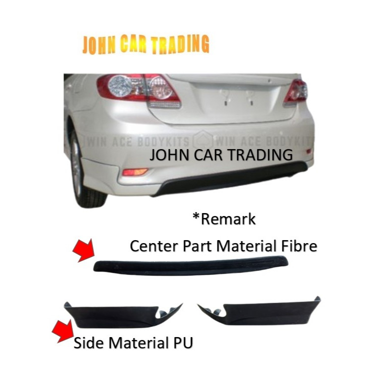Ready Stock Toyota Altis 2010 2011 PU RSR Rear Skirt BodyKit Altis ...