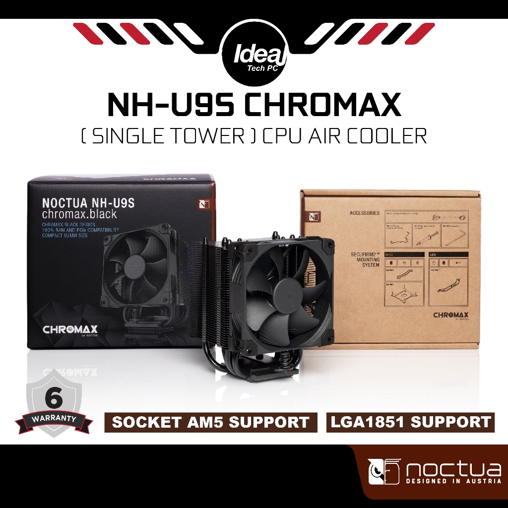 NOCTUA NH-U9S CHROMAX BLACK | 92MM SINGLE TOWER CPU AIR COOLER | Shopee Malaysia